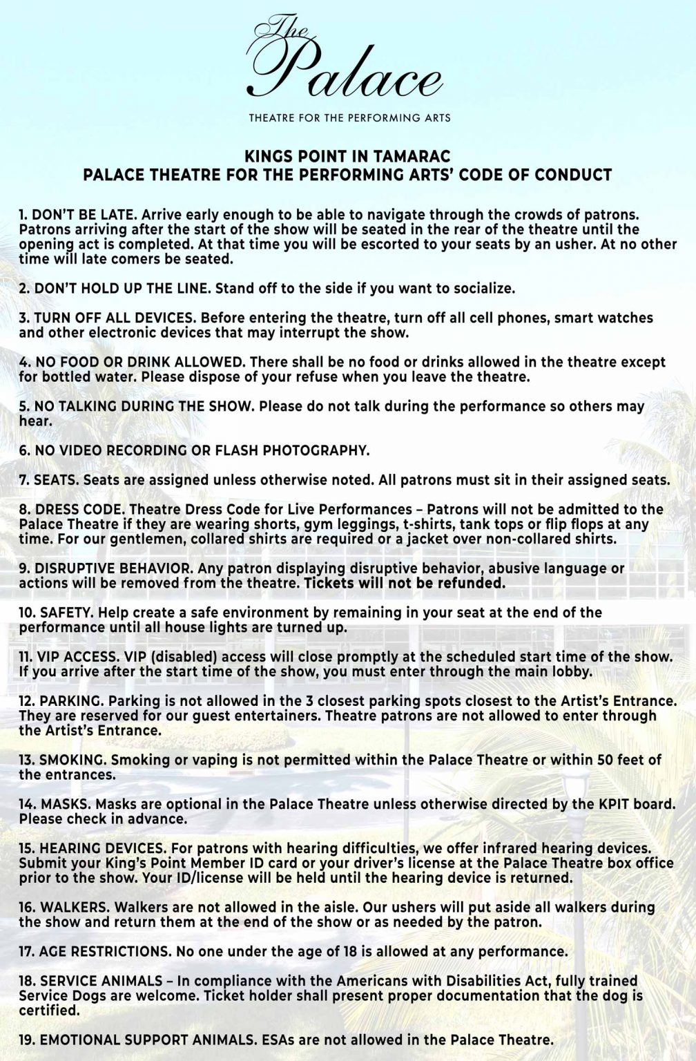 Palace Shows – Kings Point in Tamarac